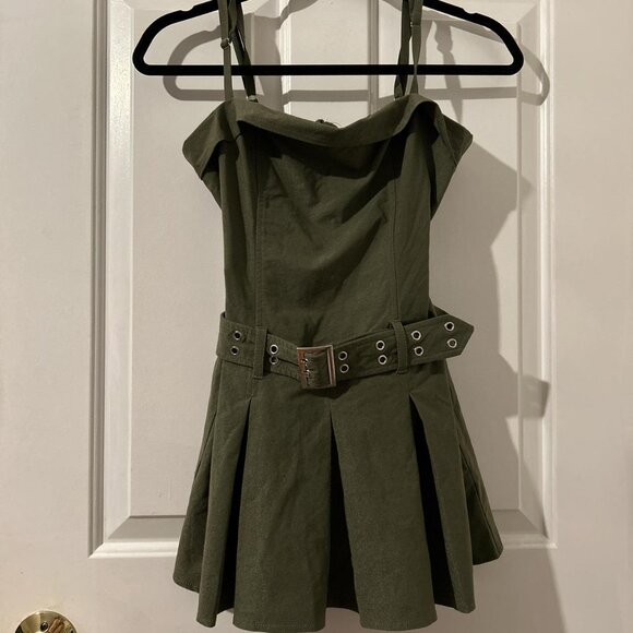 Dolls Kill | Dresses | Dolls Kill Womens Khaki And Green Dress | Poshmark